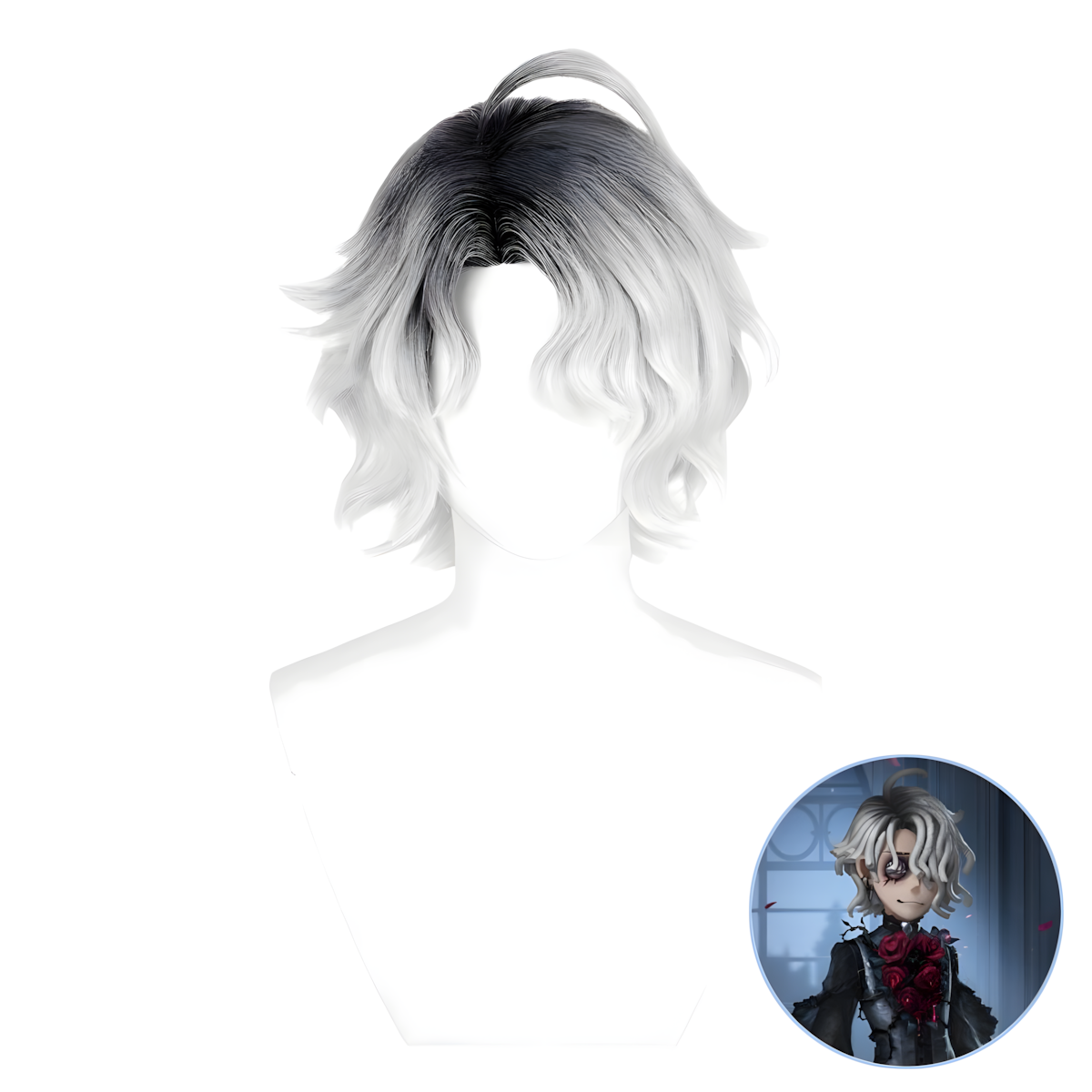 SAKUMETA EMIL/PATIENT/LUMINARY Black and White Gradient Short Cosplay